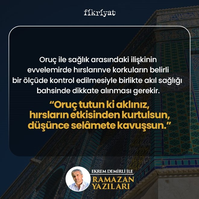 Oruç ve Sağlık - Fikriyat Gazetesi Oruç ve Sağlık - Fikriyat Gazetesi